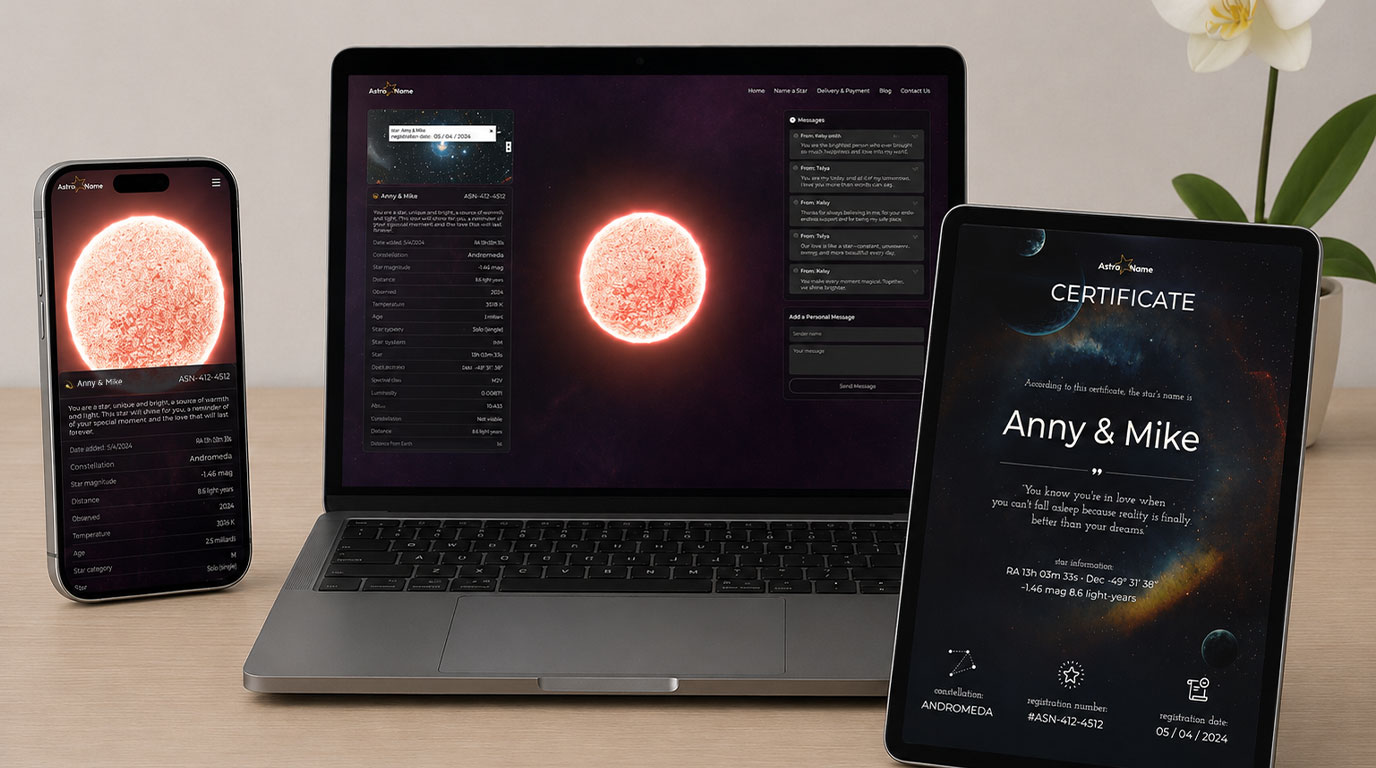 Digital Star Gift - Instant Star Certificate | AstraName